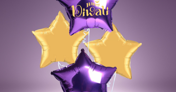 24hrs Blooms and Balloons | Diwali balloon bouquet